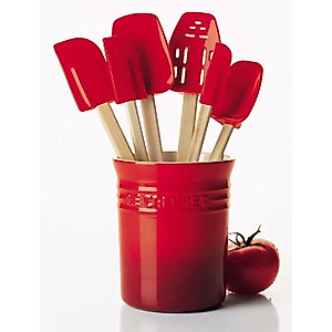 Le Creuset Stoneware Large 2-3/4-Quart Utensil Crock, Red