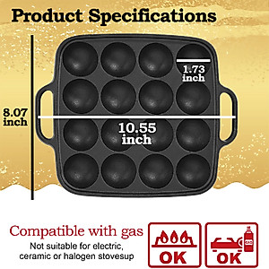 Japanese Grill Pan Takoyaki & Pancake Cooking Plate Nonstick [ Made in Korea ] 16 holes