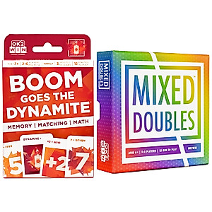 Ok2Win Boom GOES The Dynamite Math Card Game and Mixed Doubles Dice Game - Fast-Paced Fun for The Whole Family - Ages 7+