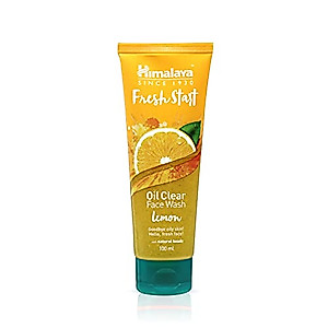 Himalaya Fresh Start Oil Clear Lemon Face Wash, Daily Facial Cleanser for Clean, Soft, Healthy-Looking, Hydrated Skin, Non-Drying for All Skin Types, 3.38 oz