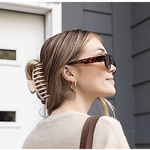 FRAMAR Large Hair Claw Clip – Hair Clips Women, Extra Large Claw Clip For Thick Hair Claw Clips, Hair Claw Clips For Women Thick Hair – Neutral Claw Clips 4 Pack