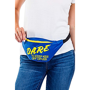 Tipsy Elves DARE Fanny Pack - Neon Blue Crossbody Bags w/Adjustable Waist Belt Straps Retro 80s Novelty Waist Bag