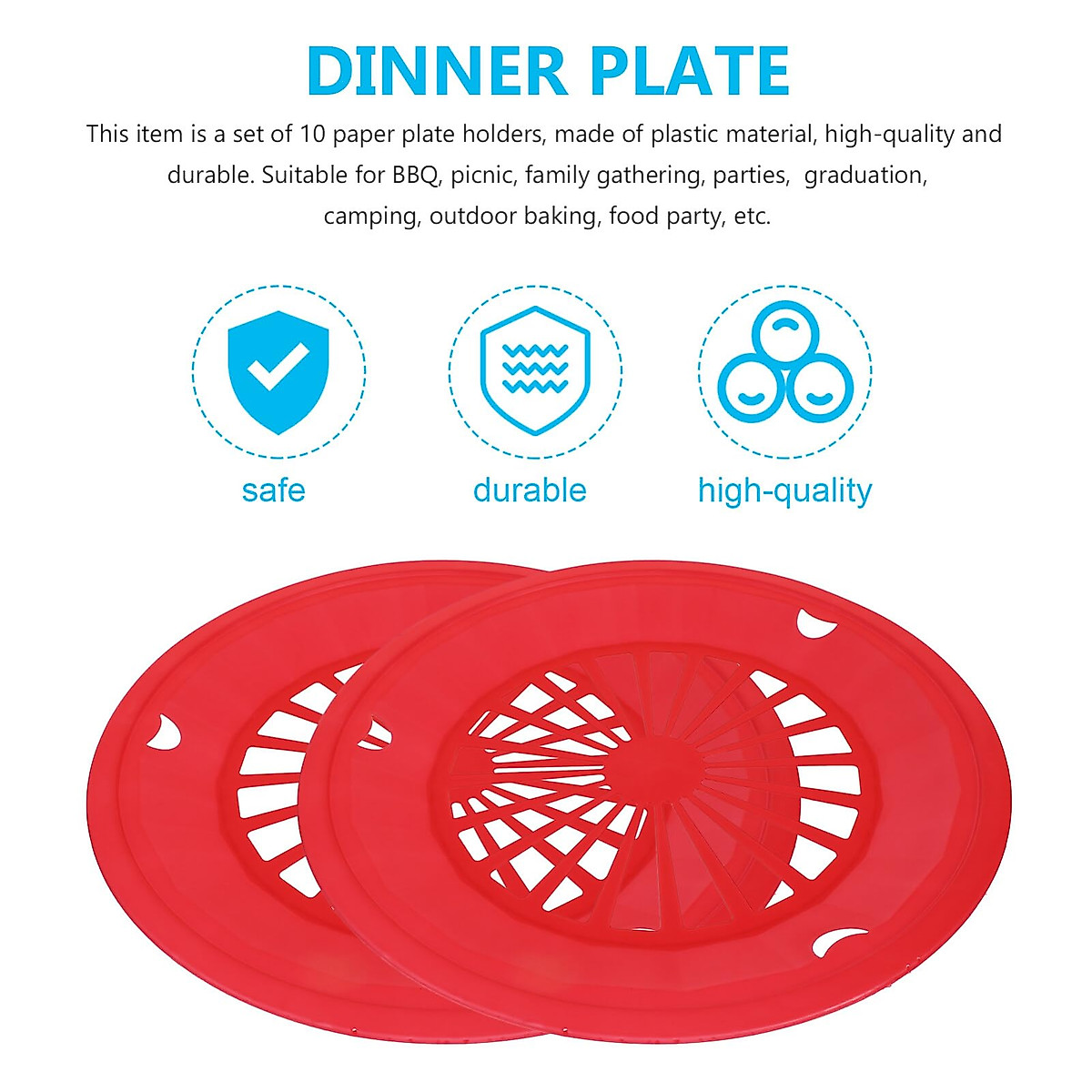 DOITOOL 10pcs Grill Plate Round Bbq Paper Plate Trays Disposable Plates Holder Bbq Plate Tray Floral Paper Plates Snack Platter Colorful Plates Picnic Plate Tray Thing Plastic Food Travel