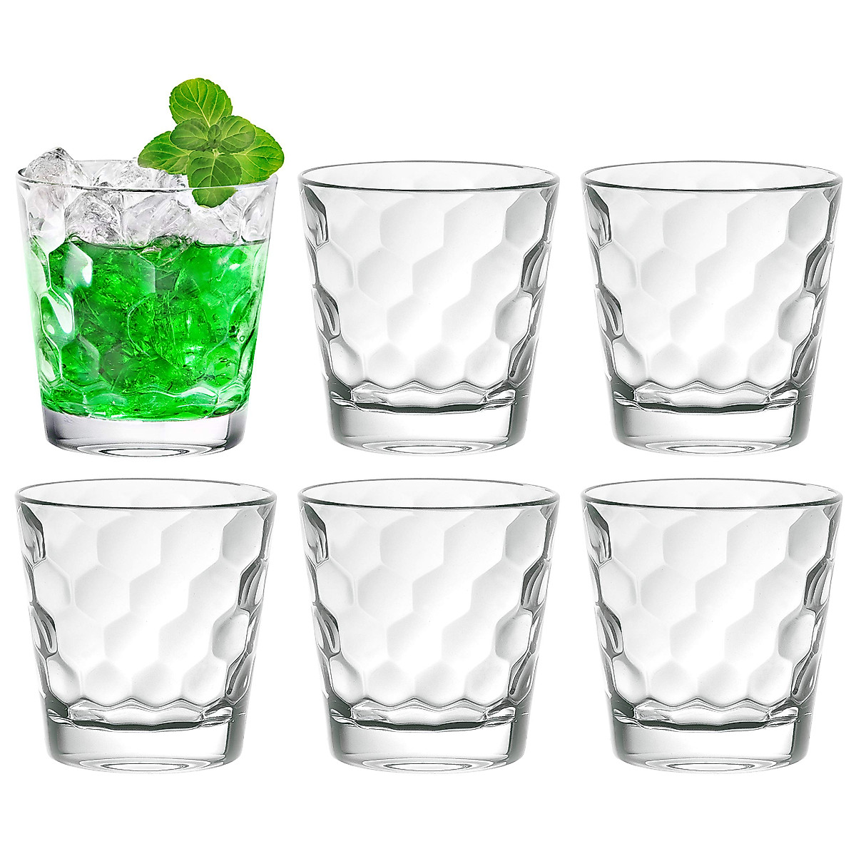 Barski - European Glass - Double Old Fashioned Tumbler Glasses - Uniquely Designed - Set of 6-12.5 oz. - Made in Europe
