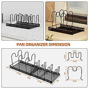 YUANNING Pot and Pan Organizer for Cabinet,Pots and Pans Organizer,Cutting Board Organizer,Pot Lid Organizer Rack,Cookware Cookie Sheet Dish Baking Sheet Lid Holder Kitchen Cabinet Organizer