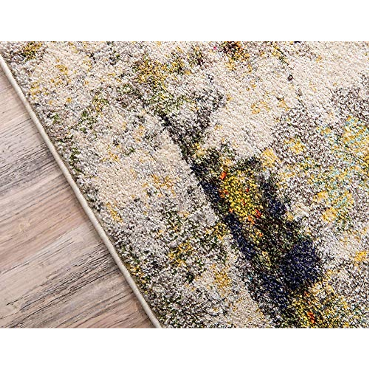 Unique Loom Chromatic Collection Modern Rustic & Vibrant Abstract Area Rug for Any Home Décor, 8 ft x 10 ft, Beige/Gray