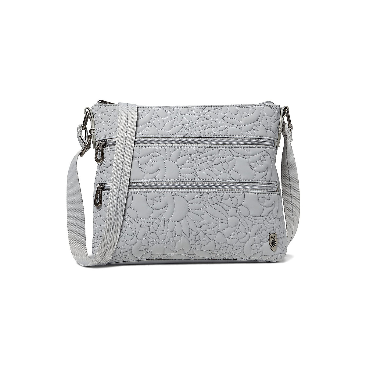 Sakroots Basic Crossbody in Eco-Twill with Adjustable Strap, Light Grey Spirit Desert Quilted