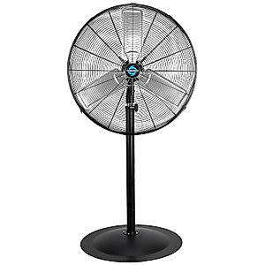 Tornado Commercial Industrial 3 Aluminum Blade Stationary Pedestal Fan, 30 Inch, Oscillating, High Velocity 8850 CFM, UL Safety Listed, Black (30 Inch Oscillating)