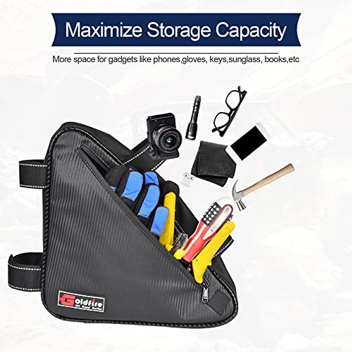 For Talon 1000 Storage Bag Accessories, Hutexcio UTV Triangle Corner Bags Side Pillar Gear Bags for Talon 1000R 1000X 1000X4 2019 2020 2021 2022 2023 (2 Pack,Black)