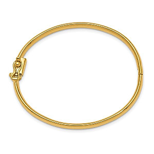 IceCarats 14K Yellow Gold Hinged Bangle Bracelet