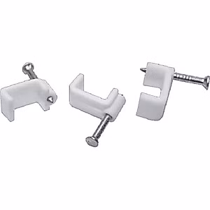 200pcs 6mm Cable Clips Flat Ethernet Cable Wire Clips Single Coaxial Cable Clamp with Steel Nails Best for Ethernet Cable Management (6mm)