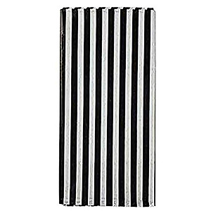 Yansanido 2pcs Plastic Picnic Party Tablecloth,Plastic Picnic Tablecloth 54''x108'' Rectangle Kitchen Picnic Wedding Birthday Party Table Covers Best (Black White Stripe, 2)