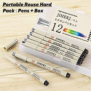 Drawing Pens 12-Pack, Art Pens Anime Pens Sketch Pens Precision Multiliner Pens ink Pens Calligraphy Pens Design Pens Office School Supplies Drawing Supplies Artists Line Art Supplies Design Supplies