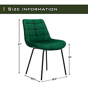 NicBex Velvet Dining Chairs, Upholstered Reception Chairs, Tufted Accent Chair with Metal Legs for Home Kitchen, Living Room, Set of 2, Green