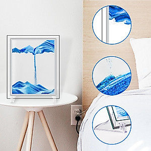 NIUCOO Sand Art Liquid Motion, Moving Sand Art Picture 3D Sea Sandscape, Flowing Sand Frame Adult Kid Large Desktop Art Toys (large)