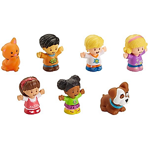 Fisher-Price Little People Friends & Pets Figure Pack, Set of 7 Character Figures for Toddlers and Preschool Kids Ages 1 to 5 Years