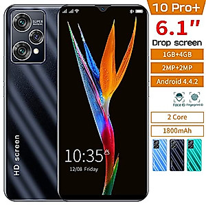 Unlocked Cell Phones, Unlocked Smartphone 1+4G Mobile Cell Phone 6.1 Inch HD Camera Touch Screen Dual SIM Cellphone Unlocked Smart Phone for Father Childrens Gift (Black)