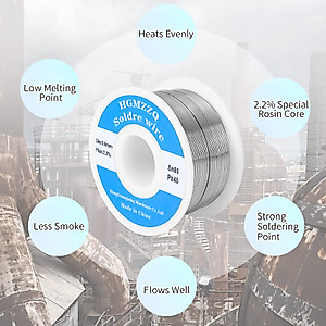 HGMZZQ 60/40 Tin Lead Solder Wire with Rosin for Electrical Soldering 0.023 inch-0.22lbs(0.6mm-100g)