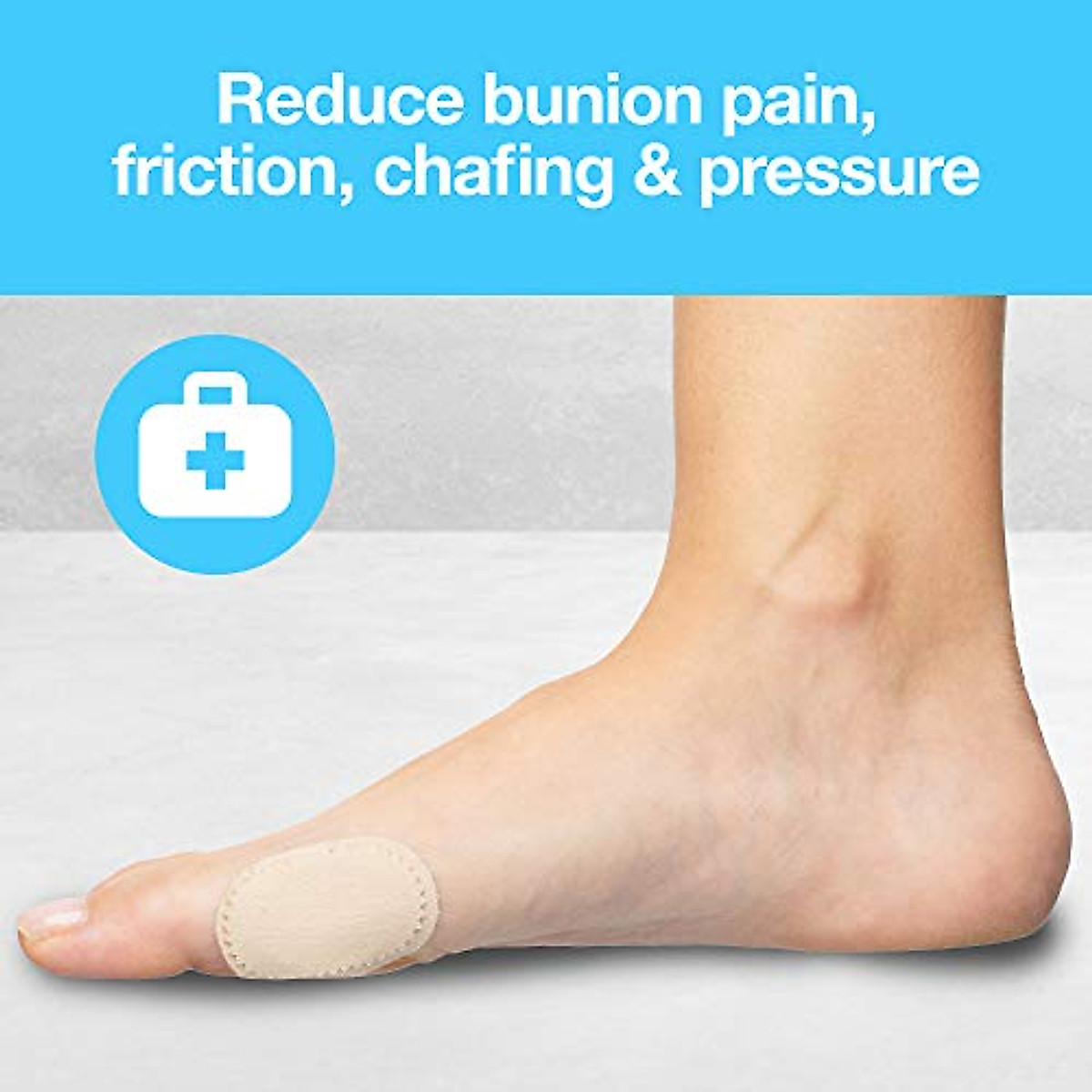 ZenToes Bunion Pain Relief Pads to Wear with Shoes - Moleskin Guards Protect Feet for Men and Women, All-Day Water-Resistant Self-Stick Adhesive - 24 Cushions