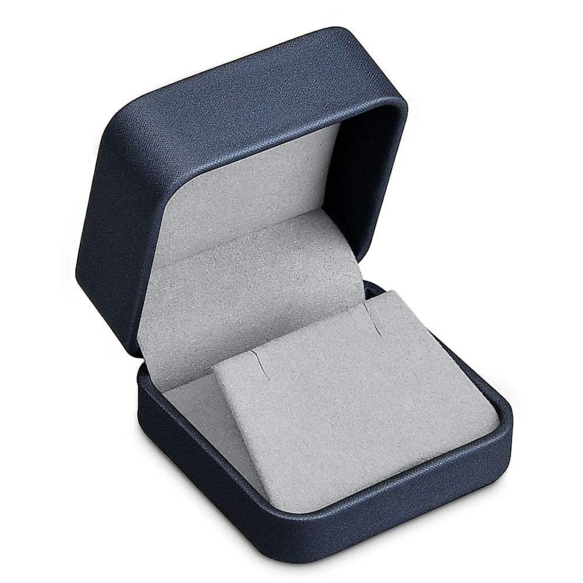 Woodten Blue Round Corner Earrings Gift Box PU Leather Jewelry Earring Gift Packaging Box