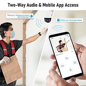 YoLuKe PTZ Camera Outdoor,5MP 5X Optical Zoom WiFi IP Camera with 360° Rotate and 30 Meter View Distance/Human Detection & Auto Tracking/Two Way Audio/IP66 Waterproof/Night Vision