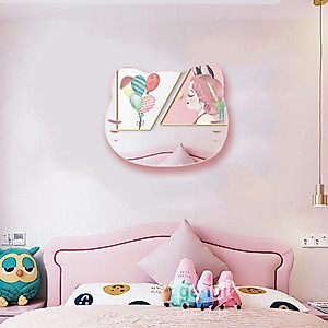 Aooyaoo Teen Girl Room Decor Mirror Wall Sticker Cute Aesthetic Bedroom Decor Self Adhesive Mirrors Wall Decor Acrylic Mirror Wall Decorations for Living Room Bedroom Home Bathroom Decor