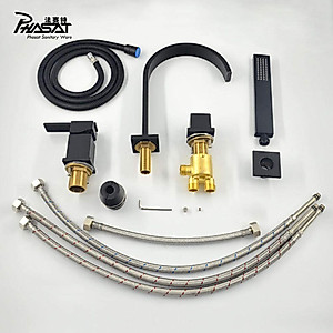 JF-XUAN Shower Bath Set Kitchen Mixer Sink Tap Kitchen Faucet Basin Bathroom Bathtub Faucet Pulling Shower Set Hot and Cold Mixing Water Valve Faucet