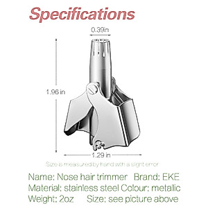 EKE Nose Hair Trimmer, Manual Nose Hair Remover Without Batteries, with 12 Double-Edged Blades, Painless, Waterproof, Easy to Clean and Carry.