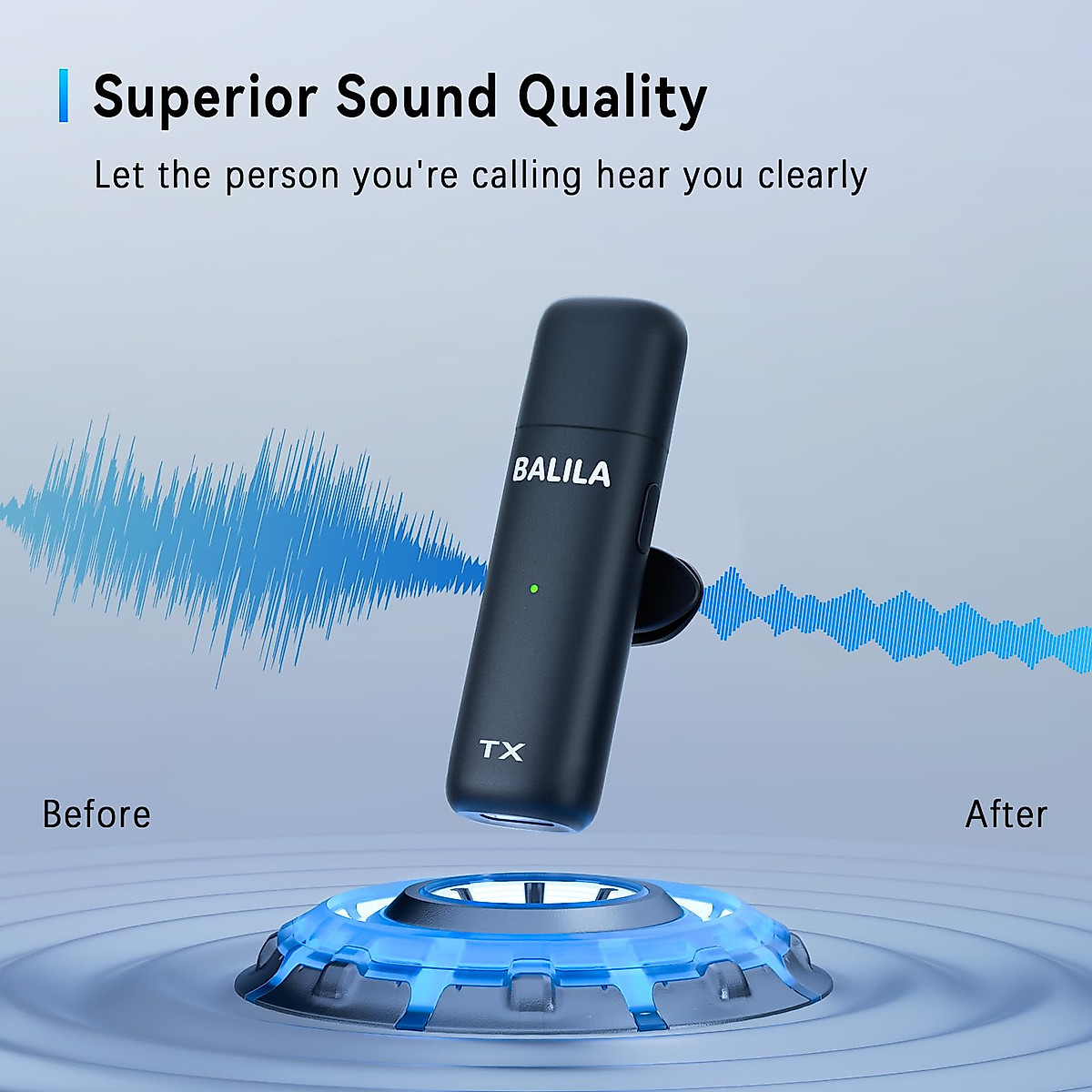 Conference Speakerphone, BALILA Wireless Conference Speaker with 5 Microphones, Portable Omnidirectional Computer Microphone for Streaming, Call Speaker Skype, Webinar, Interview