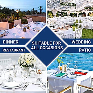 JUCFHY Soild Plaid Jacquard Spring Table Cloth Elegance Wrinkle Resistant Contemporary Woven Decorative Tablecloths, Spillproof Soil Resistant Holiday Table Cover, 52 X 70, Turquoise