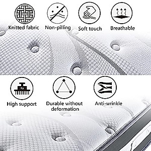 12 Inch Queen Size Hybrid Pocket Spring Mattress with Individually Pocket Spring System/Wave and Anti-fire Foam