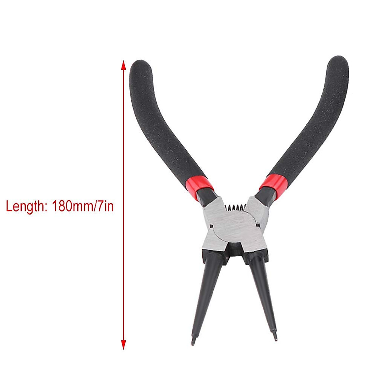Snap Ring Pliers Set, 4-Piece Heavy Duty Circlip Pliers Set 7-inch Internal/External Circlip Pliers Kit with Straight/Bent Jaw for Ring Remover Retaining and Remove Hoses