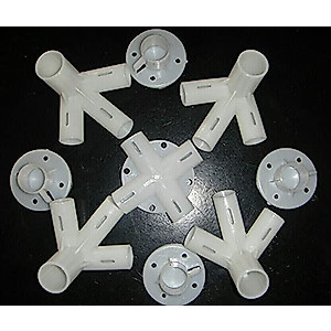 Baskinshine 9pcs x Spare Parts for Gazebo Awning Tent Feet Corner Center Connector 25/19mm