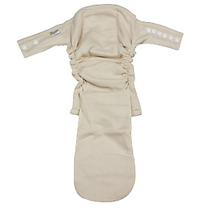Osocozy Two Sized Fitted Cloth Diaper - Soft, Durable and Absorbent 100% Cotton Birdseye Weave Material. Easy to Use Snap Closures. Size 1 Fits 7-18 lbs.