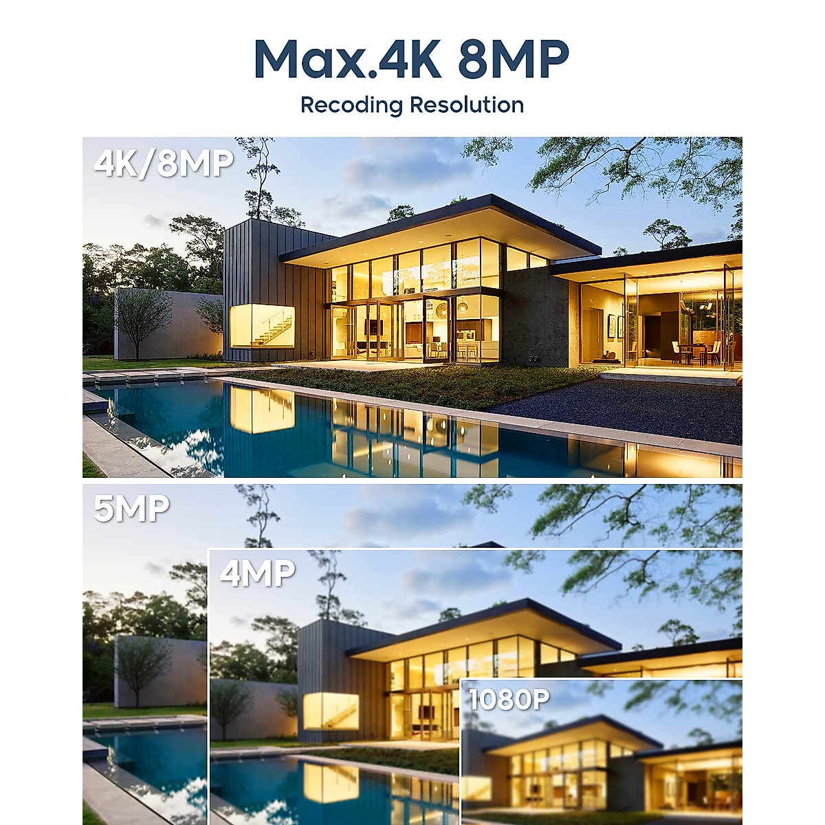 4K 8CH POE NVR, HITOSINO 8MP OEM NVR Compatible for HITOSINO IP Cameras for 24/7 Recording, H.265+, iVMS4200,1 SATA Up to 8TB(No HDD)