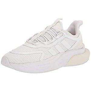 adidas Men's Alphabounce+ Running Shoe, White/White/White, 11