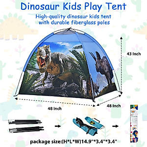 Ai-Uchoice Dinosaur Kids Play Tent, Dinosuar Toys for Kids Indoor and Outdoor Fun Pop Up Playhouse Tent, A Gift Tent for Boys & Girls