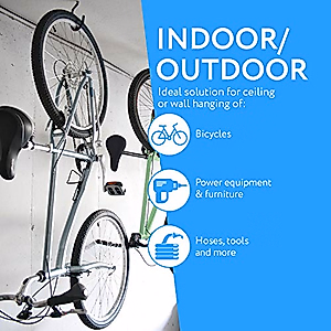 IMPRESA [4 Pack] Heavy Duty Bike Hook/Hanger - Wide Opening for All Bike Types - Easy On/Off - Hooks/Hangers for Garage Ceiling and Wall Bicycle Storage and Hanging