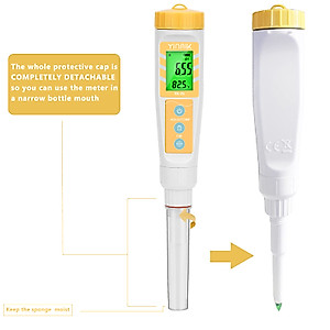 YINMIK Digital pH Meter for Food, pH Probe for Sourdough and Bread Dough, Checking The pH of Fermenting Sausages and Salami, Waterproof pH Tester for Solid and Liquid Soft Soil Sample