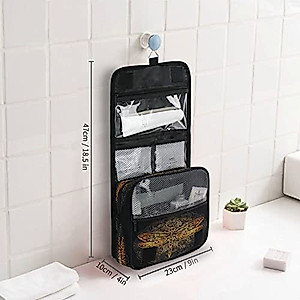 Omhonmi Hanging Toiletry Bag for Women Mandala Dragonfly,Waterproof Makeup Pouch,Portable Cosmetic Bag,Travel Bag with Hanging Hook for Woman Man Travel Accessories