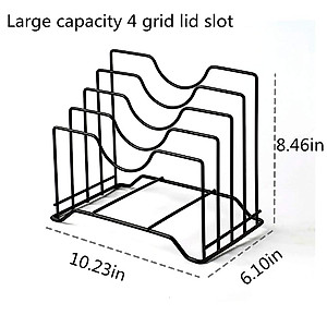 Cutting Board Holder Pot Lid Organizer Rack can hold up to 1.18 inches thick Cutting Board,Bakeware,Baking Tray,Pan,Lid and Book (Black)
