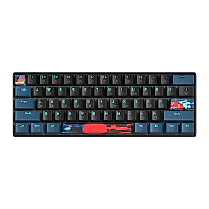Mosptnspg Protable 60% Percent Gaming Keyboard Mechanical, Mini Compact RGB Backlit 61 Keys Wired Office Keyboard with Red Switch for Mac/Win (Monstor Black/red Switch 61)