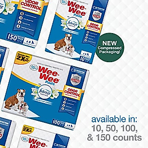 Four Paws Wee-Wee Odor Control with Febreze Freshness Pee Pads for Dogs - Dog & Puppy Pads for Potty Training - Dog Housebreaking & Puppy Supplies - 22" x 23" (100 Count),White
