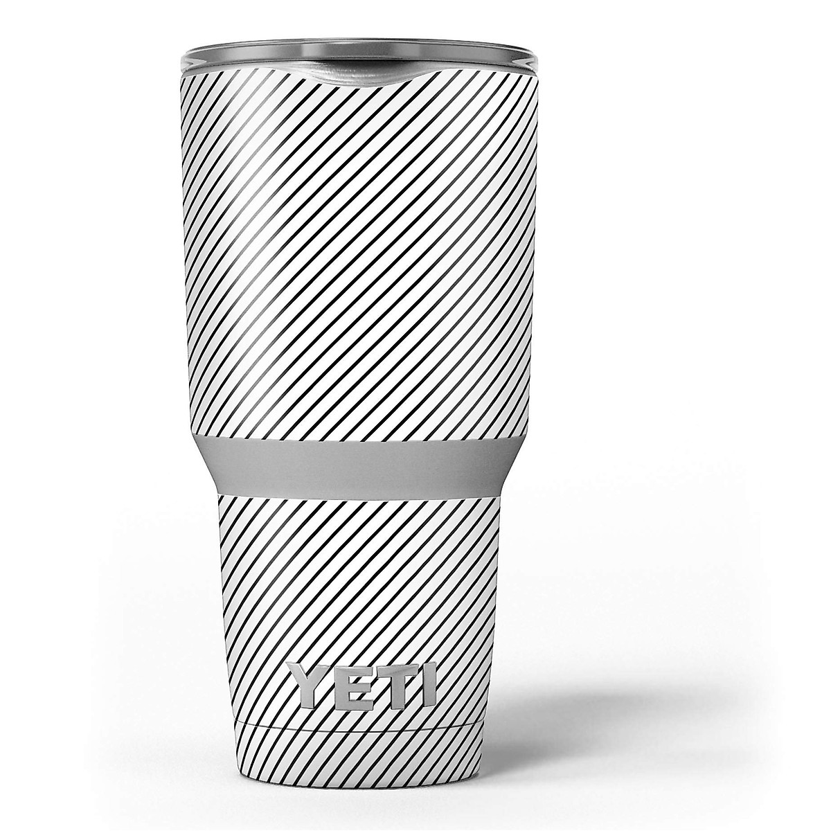Design Skinz Slate Black Slanted Lines with Translucent Backing - Skin Decal Vinyl Wrap Kit Compatible with The Yeti Rambler Cooler Tumbler Cups