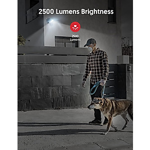 ZJX 24/7 Recording Floodlight Camera Plus, 2500 Lumens Outdoor Security Cam with IP65 Weatherproof, Motion Detection and Motion-Activated (Black)