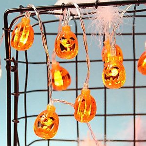 CCOOfhhc Halloween String Lights, 20/40 LED Pumpkin Halloween Lights Indoor Outdoor Party and Christmas Decoration Warm White