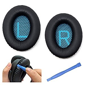 Premium Headphones Replacement Ear Pads for Bose QC25 Quiet Comfort, QC 15, SoundTrue, SoundLink AE2 - Bose Headphones Replacement Parts - Blue/Black