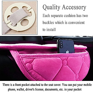 JXJKMMN 2 Pack Seat Cover for Car,Car Front Seat Protector Breathable, Soft Comfort, Car Seat Pad Cover Universal Seat Cushion for Most Cars,Car Interior Accessories for Men Women (Pink)