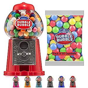 Gumball Machine for Kids 8.5" - Coin Operated Bubble Gum Machine and Toy Bank - Candy Machine Dispenser Includes 85 Gum Balls - Great Candy Dispenser Machine Gift Toys for Girls and Boys - 8.5" (Red)