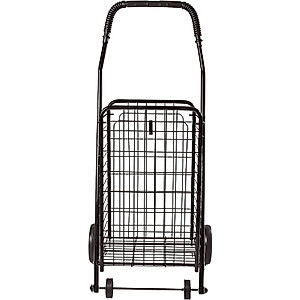 DMI Utility Cart with Wheels to be used as a Shopping Cart, Grocery Cart, Laundry Cart and Stair Climber Cart, Weighs 7.5 Pounds but holds up to 90 Pounds, Compact and Foldable, Black